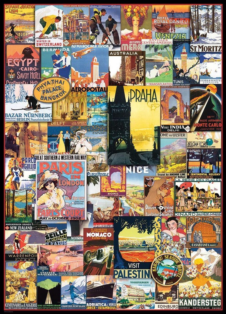 Travel Around the World Vintage Posters Puzzel (1000 stukjes) - kopen ...