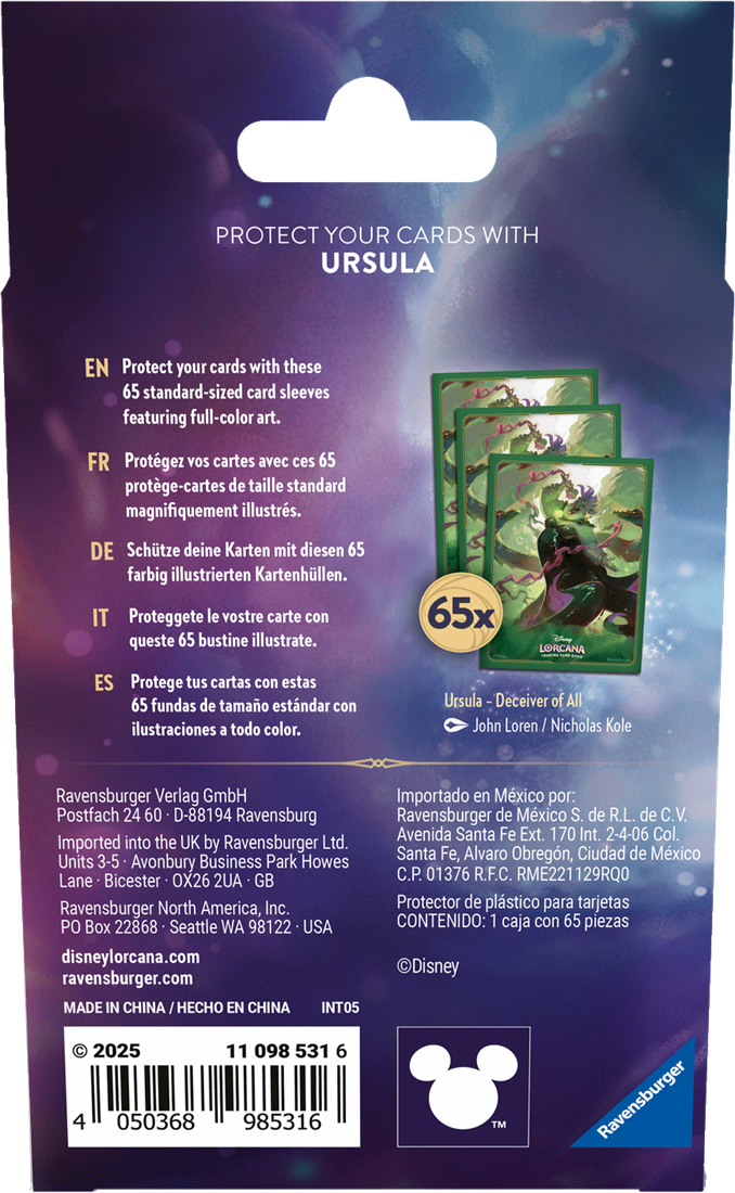 Disney Lorcana TCG - Archazia’s Island Card Sleeves Ursula (65 stuks ...