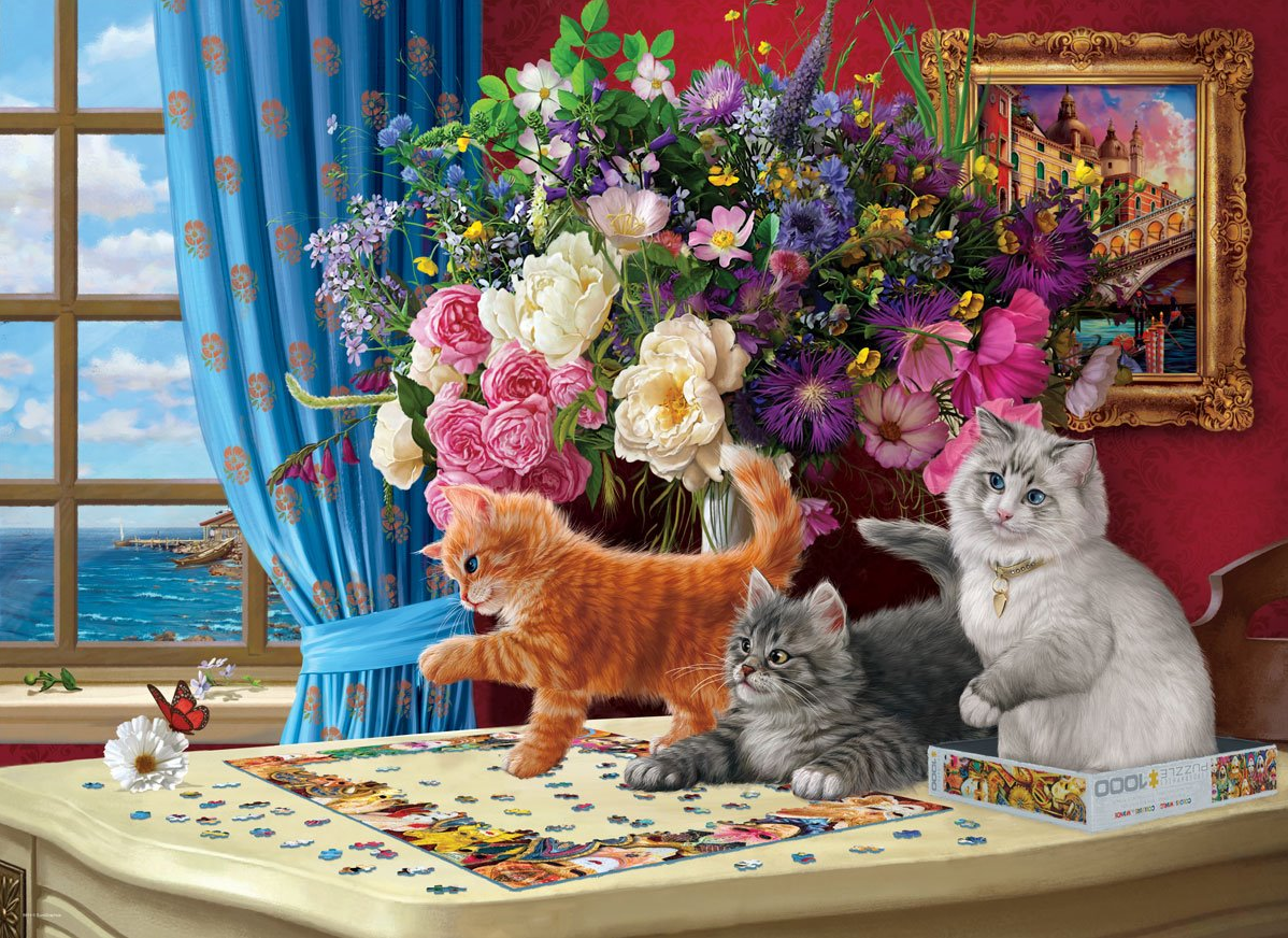 Puzzelende Poesjes Puzzel (1000 stukjes) - kopen bij Spellenrijk.nl
