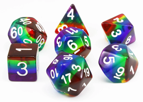 RPG Dice Set - Translucent Rainbow - kopen bij Spellenrijk.nl