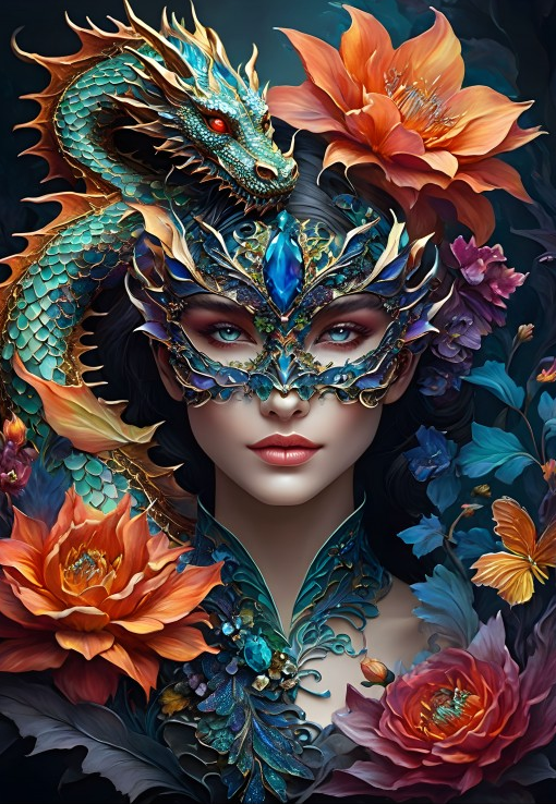 Lady with a Dragon Puzzel (1000 stukjes) - kopen bij Spellenrijk.nl