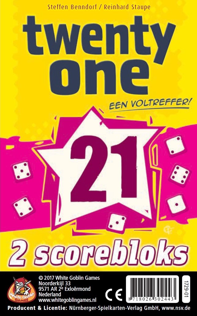 Twenty One - 2 scorebloks - kopen bij Spellenrijk.nl